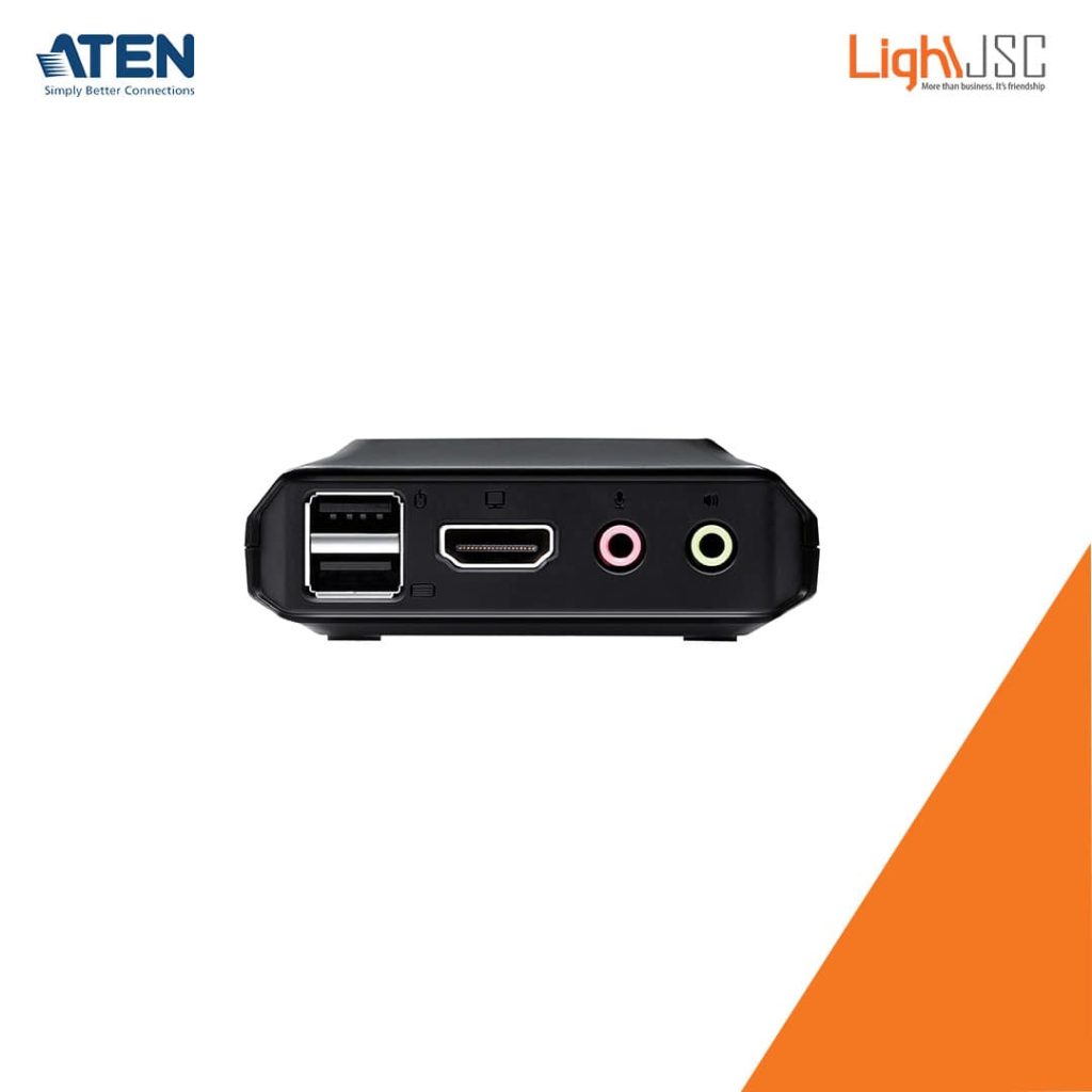 Aten CS22H 2-Port USB 4K HDMI Cable KVM Switch with Remote Port ...